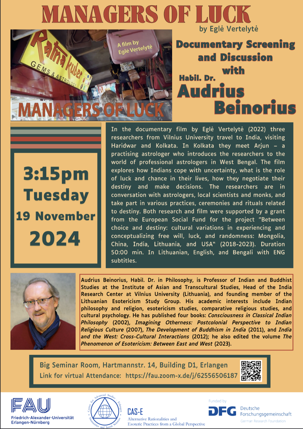 Managers of Luck (Documentry Screening and Discussion with Habil. Dr ...